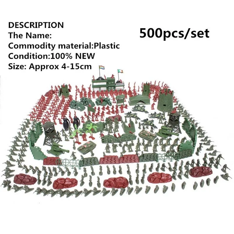 WWII 500pcs/set Army Sand table model soldier suit children's toys ...