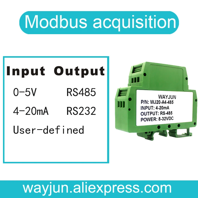Voltage current signal turned 485,0 5V to 232 2 way 4 20mA signal to RS 485/RS 232MODBUS ...