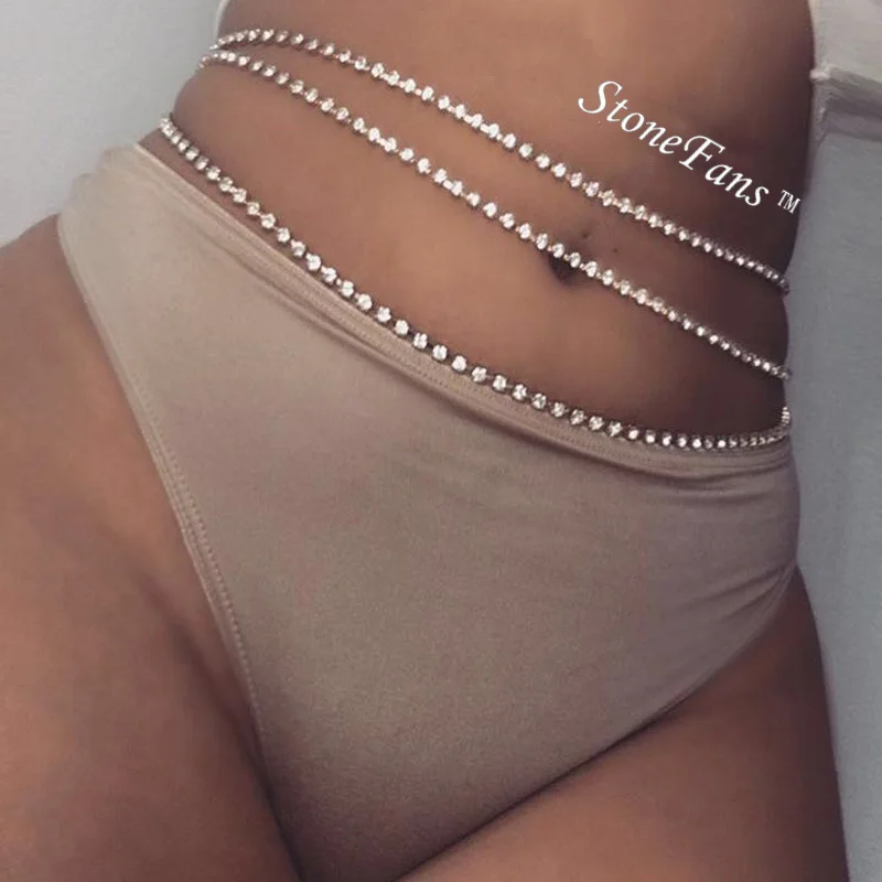 Stonefans Sequins Belly Waist Chain Body Jewelry Women Sexy Bikini