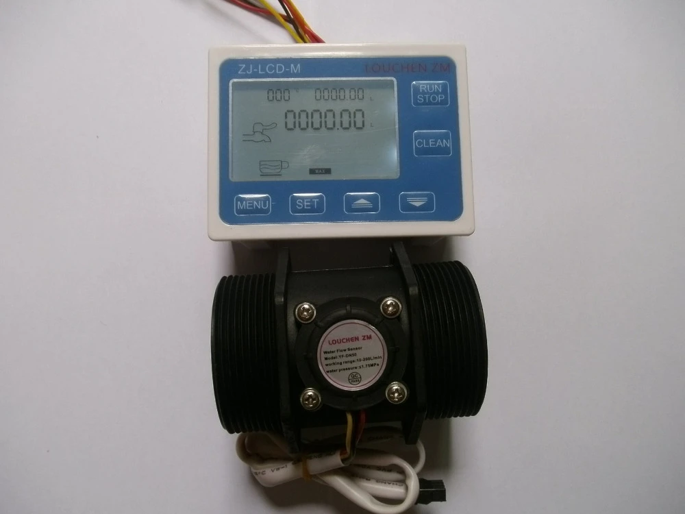 G 2" Inch Dn50 Flow Rate Water Sensor Meter+lcd Digital Display Control ...