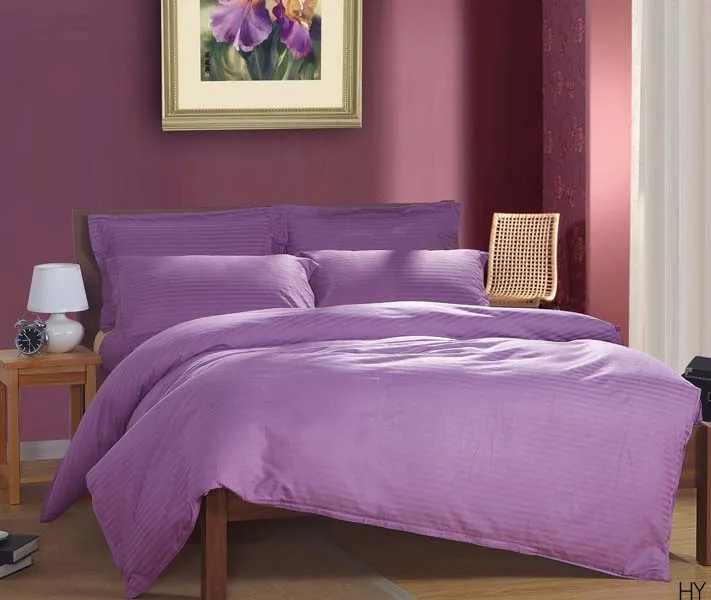 Solid Color Bedclothes Set Twin Full Queen King Size Cotton 3 4pcs