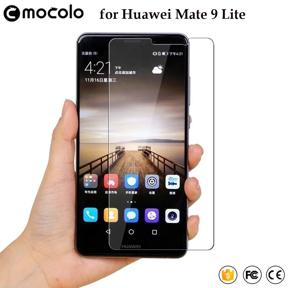 Huawei Mate 9 Lite HD Tempered Glass Protector 0.33mm Premium Screen Protector Full Cover ...