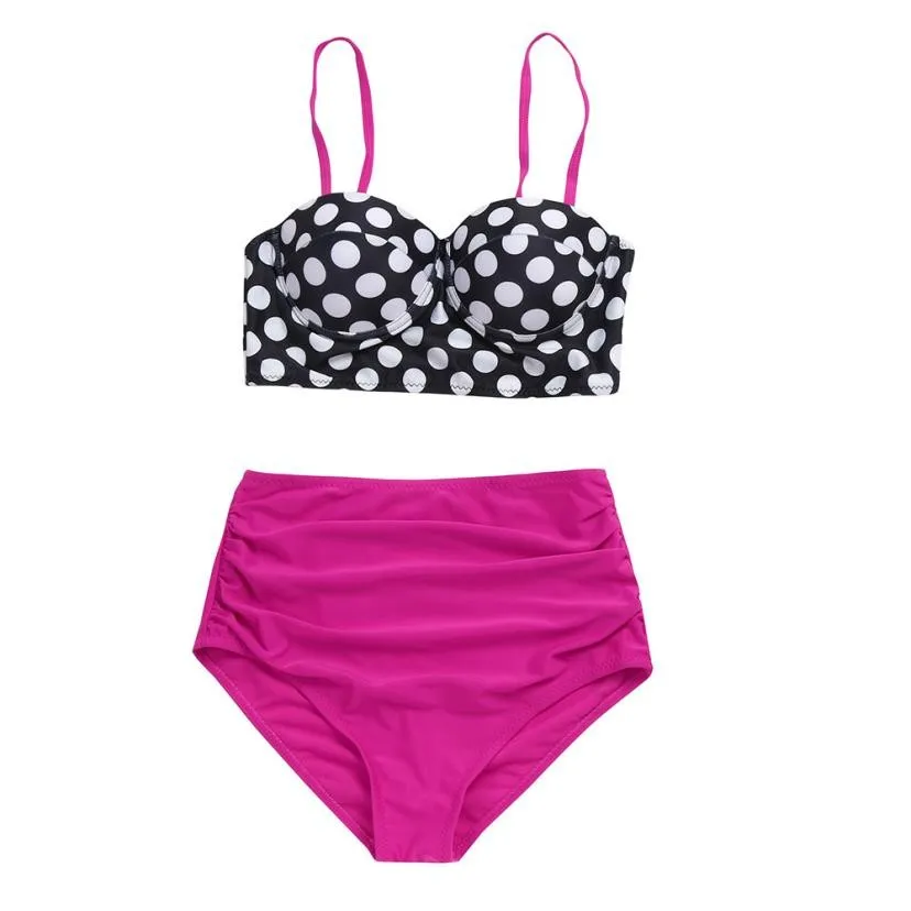 2017 New Bikinis Women Swimsuit High Waist Bathing Suit Plus Size ...