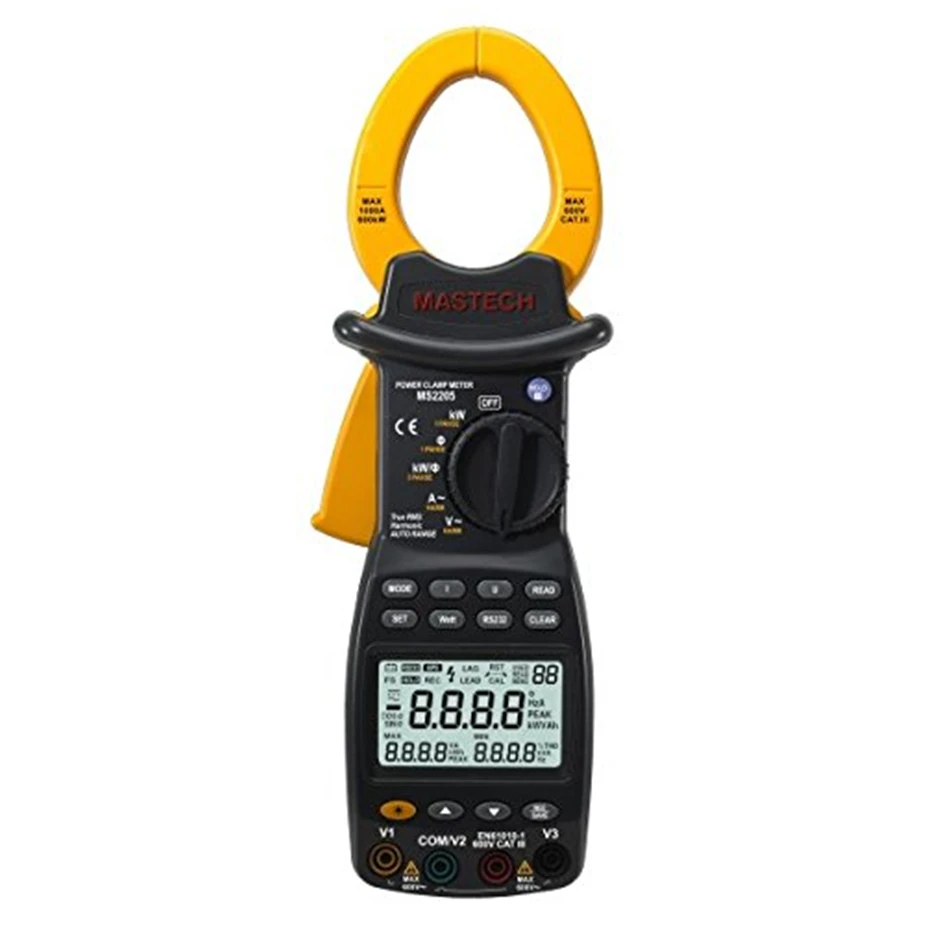 MS2205 Clamp Meter AC RMS Active Power Factor Passive Frequency ...