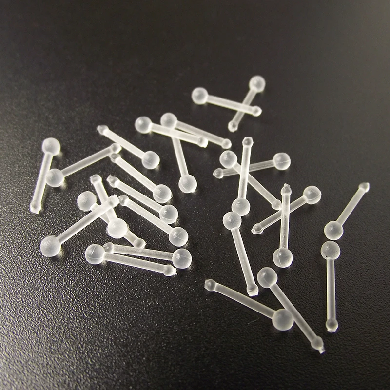 SaYao 5pcs/lot 1.0x6x2mm Clear Transparent Invisible Nose Ring Nose ...