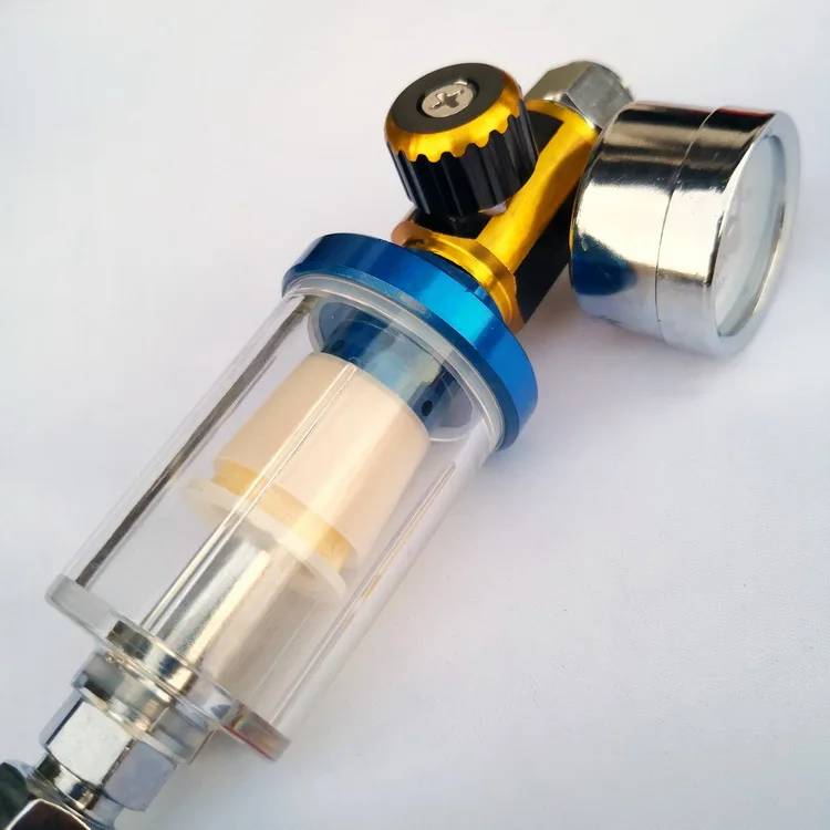 Scratch HVLP Spray Gun Air Regulator Gauge & In-line Water Trap Filter ...