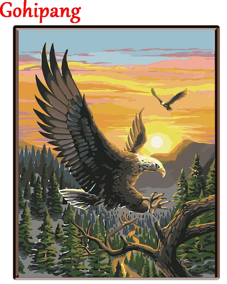 New Diy oil painting digital Eagle by numbers paint drawing coloring by ...