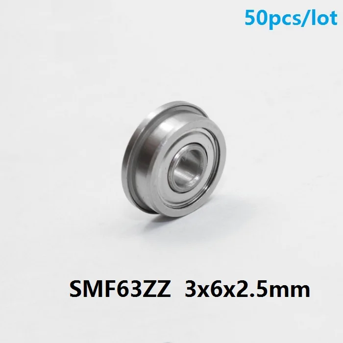 50pcs/lot Smf63 Smf63zz Sf673 Sf673-zz Zz Flange Deep Groove Ball Bearing Stainless Steel 3*6*2 ...