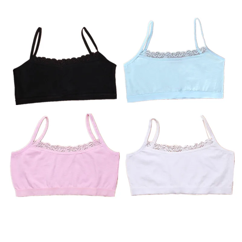 4pcs/Lot Cotton Young Girls Training Bra 10 15T Children Bras Condole ...