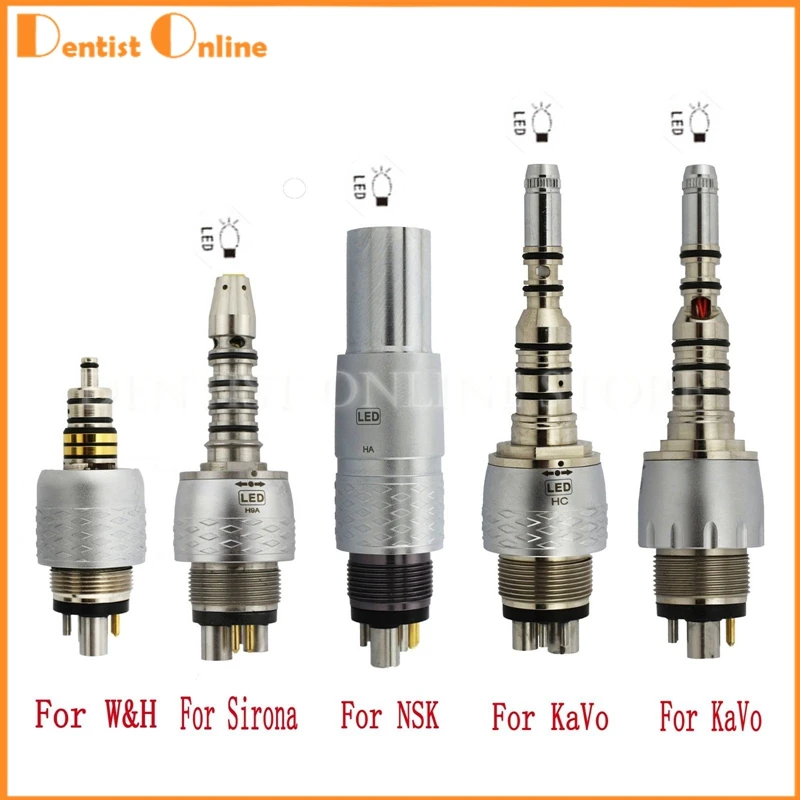6 Hole LED Coupling For NSK Kavo Sirona Dental Fiber Optic Turbine ...