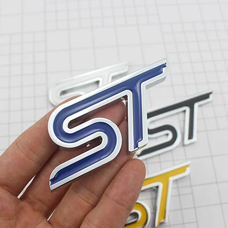 ABS Plastic Emblem ST Sticker Label 3D ST Logo Sticker Sport Style for ...