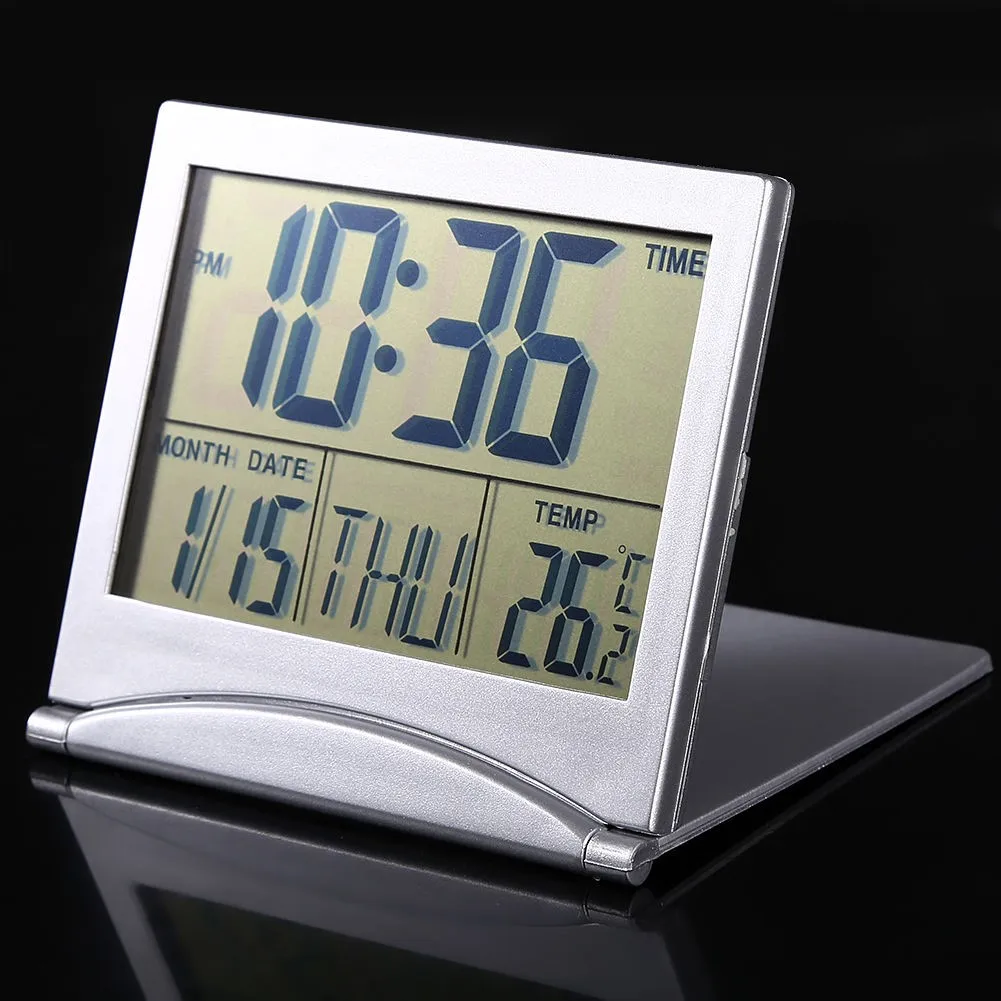 20pcs/lot Silver Slim Large LCD Digital Foldable Alarm Clock Snooze ... 20pcs/lot Silver Slim Large LCD Digital Foldable Alarm Clock Snooze ...