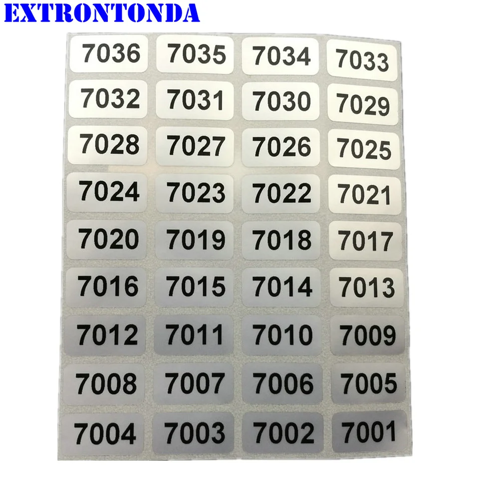 7001 > 8000 Serial Barcode Sequential Sticker Consecutive Number Label ...