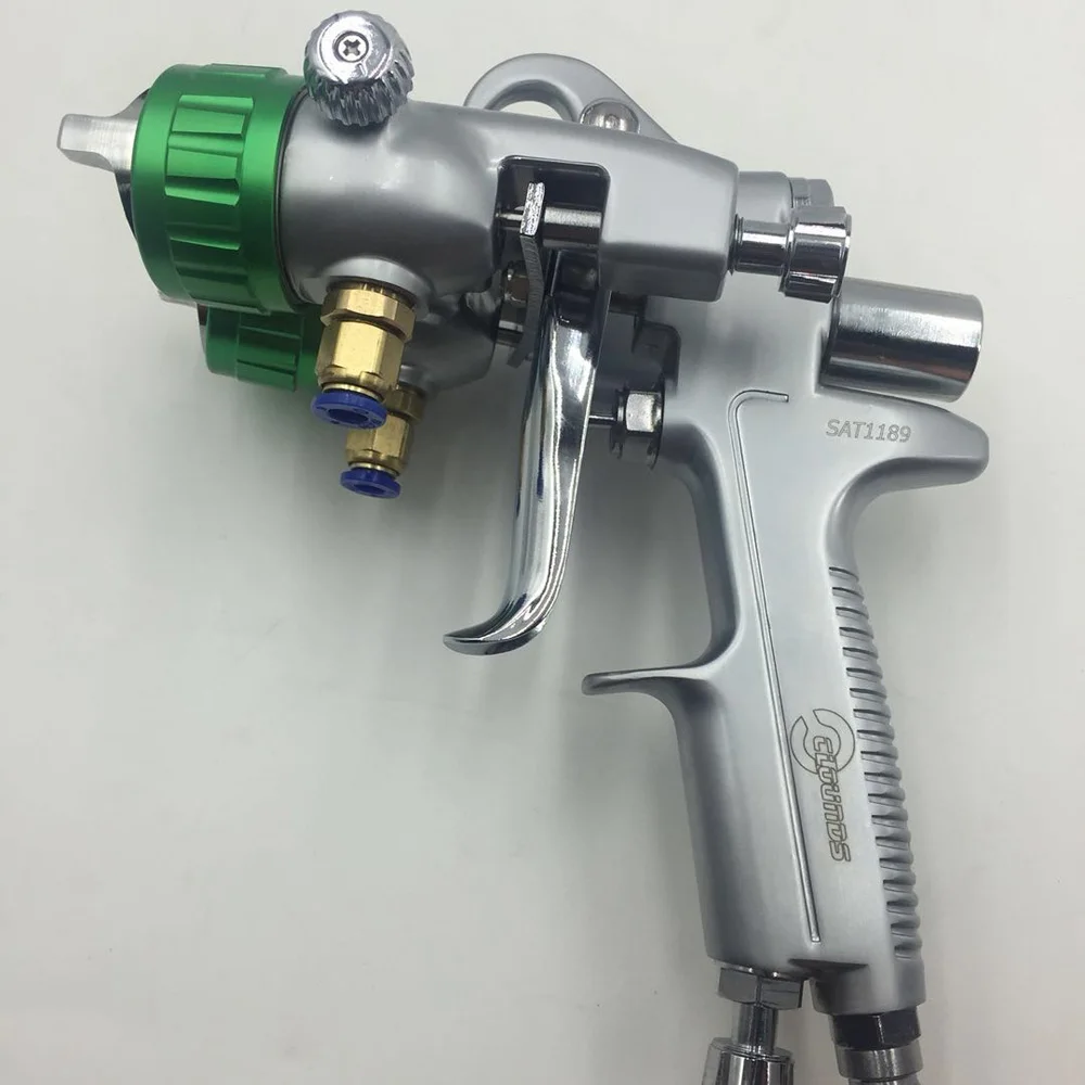 SAT1189 manual pneumatic spray gun double nozzle pressure feeding type ...