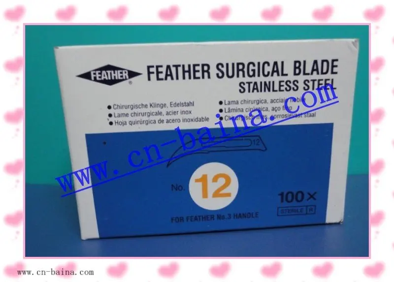 Japan feather blade include 100 pieces NO.12 blade Sterilized number 12 ...