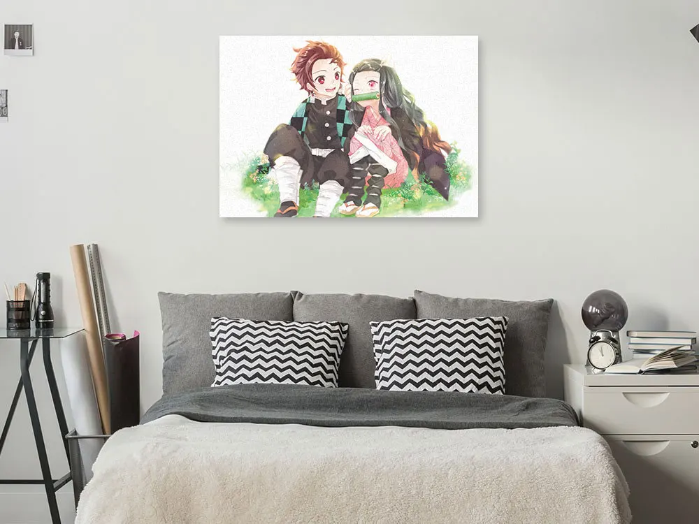 Demon Slayer Kimetsu no Yaiba Tanjirou Nezuko Wall Art Canvas For Teens ...