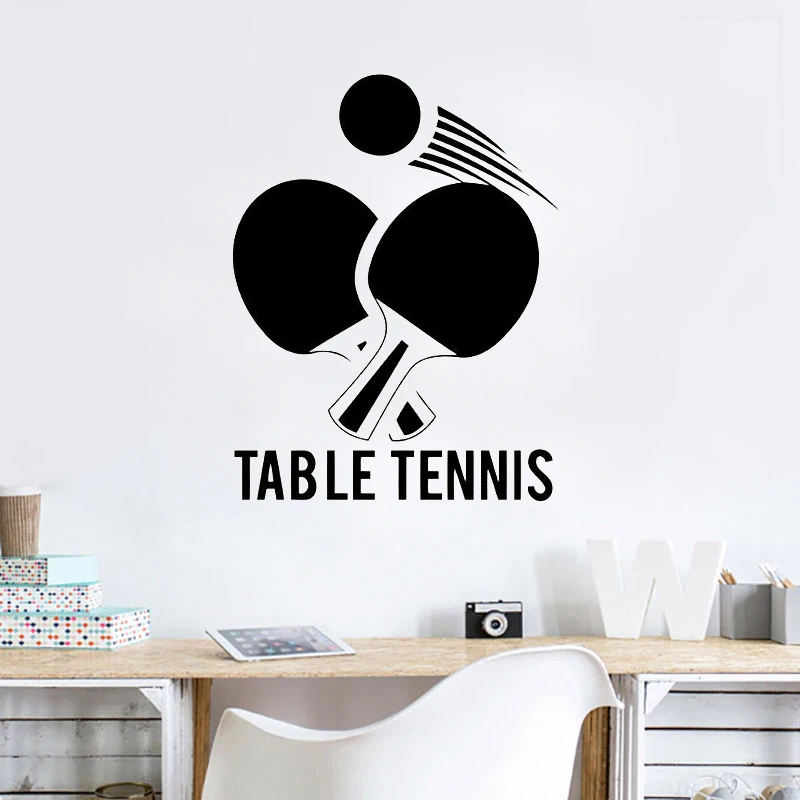Table Tennis Wall Vinyl Decal Ping Pong Sport Design Wall Art Mural Gym ...