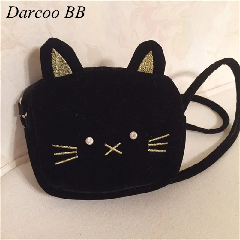 Cartoon Black Cat Shape Baby Small Toys Bag Cute Children Mini Bags ...