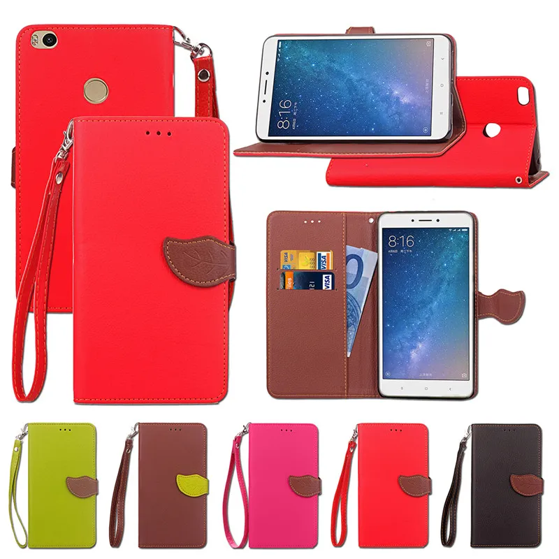 Luxury Leaves Wallet Leather Coque Case For Xiaomi Mi Max 2 Max2 Fundas ...