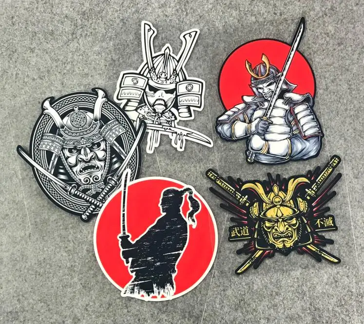 Reflective Retro Samurai Mask Japan Ninja Stickers Japan Warrior Jdm ...
