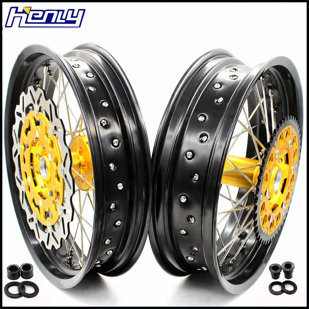 3.5/5.0*17IN. COMPLETE SUPERMOTO WHEELS RIMS SET FOR SUZUKI DRZ400SM ...
