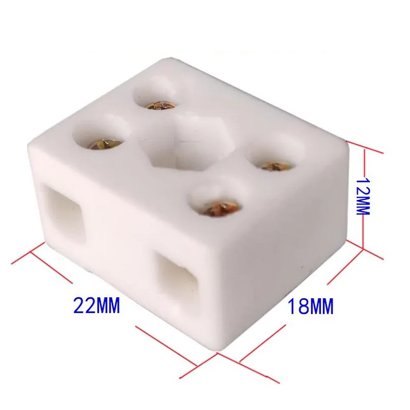 High Temperature Ceramic Terminal Block 2P Connector High Power 30A X ...