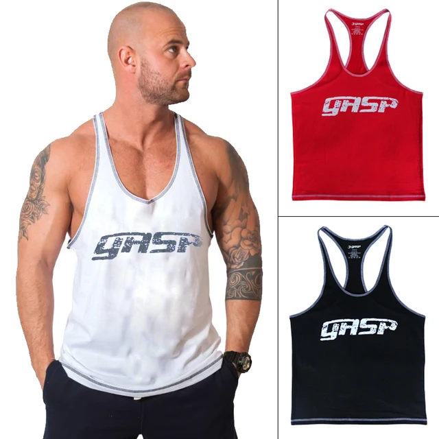 Gasp Gym Tank Top Men Bodybuilding Tank Tops Stringer Singlets Muscle