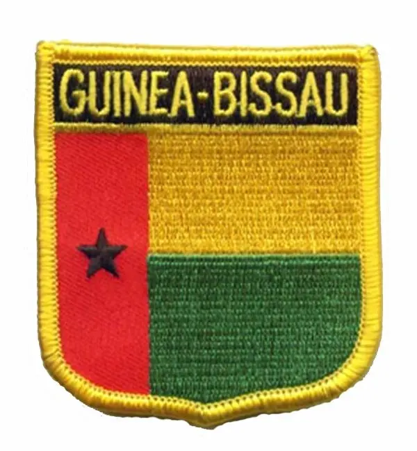 Parches de bandera de Guinea hechos de sarga con borde de Merrow y ...