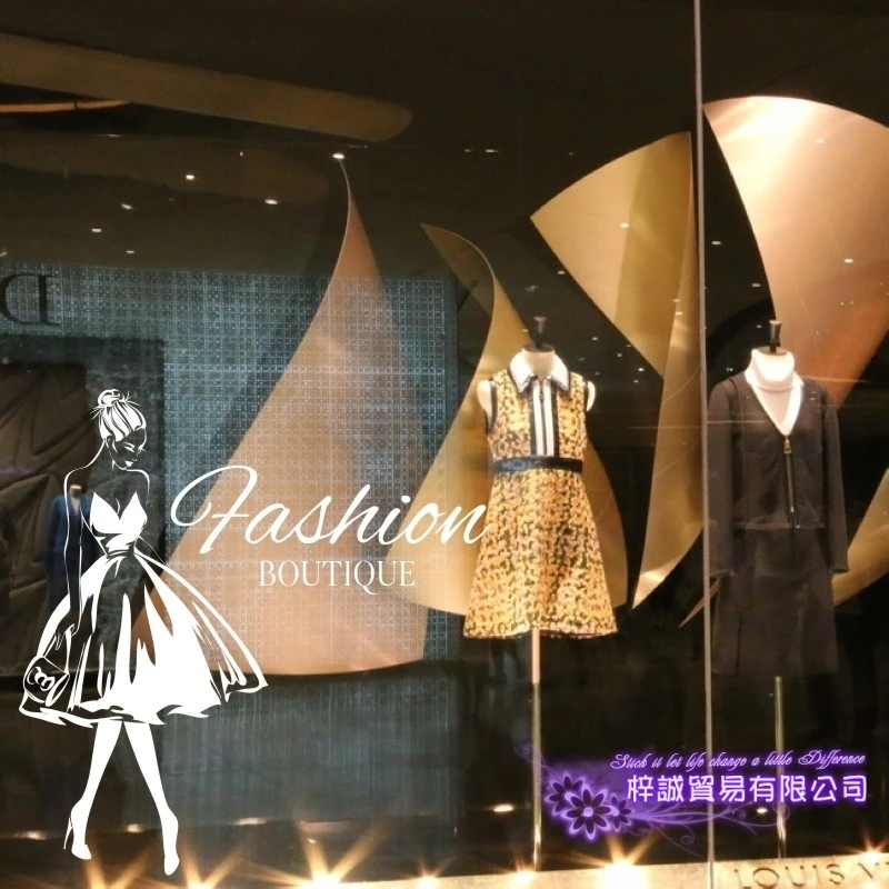 DCTAL Clothing Store Decal Sexy Lady Girls Glass Wall Sticker 110cm ...