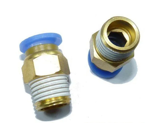 Pneumatic push in fitting threaded pipe joints PC10 03 straight PC4 M5 ...