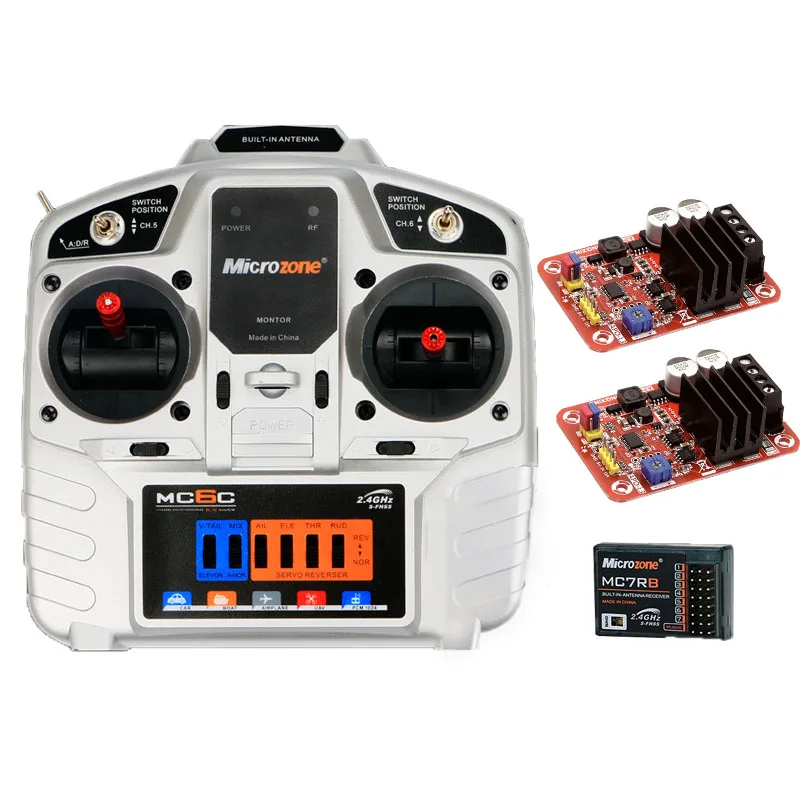 MC6C 2.4G 6CH RC transmitter With Receiver.Big Power Driving Board For ...