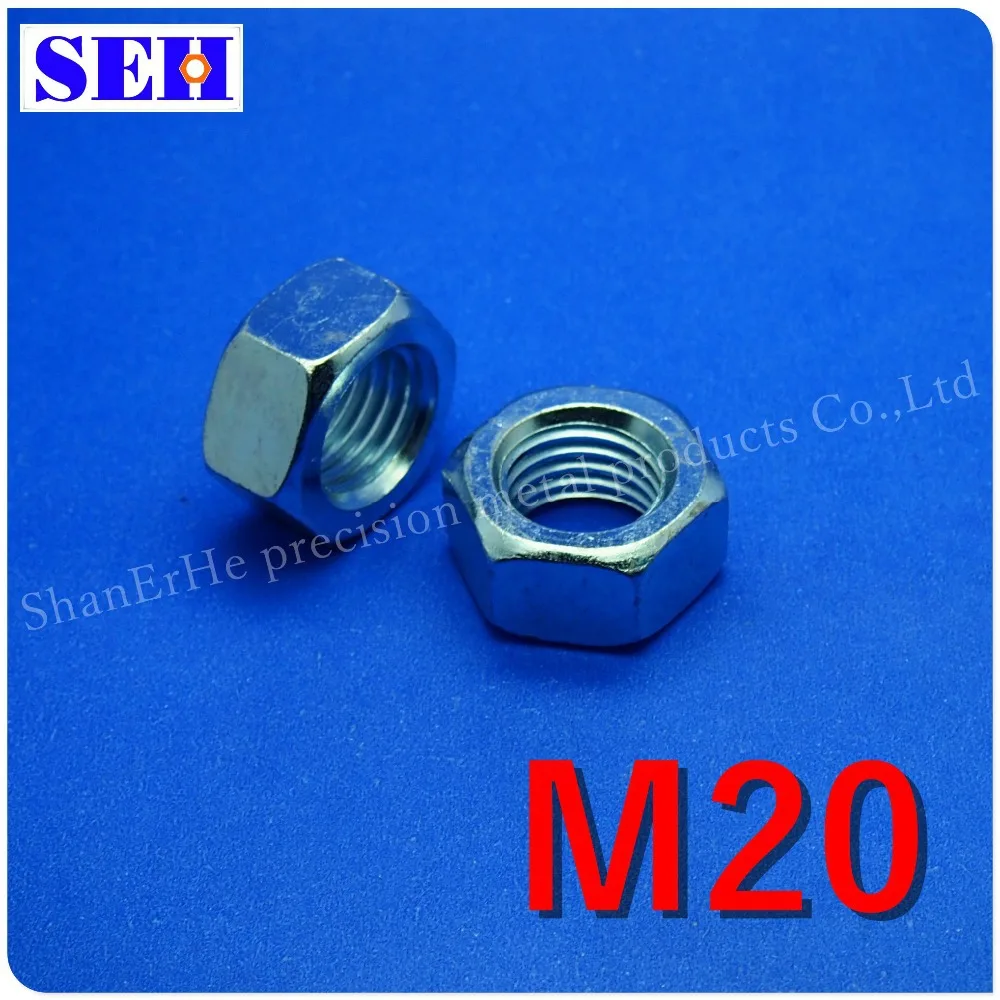 5pcs M20 Nut 304 Stainless Steel Hex Head Nuts Silvery White Metric ...