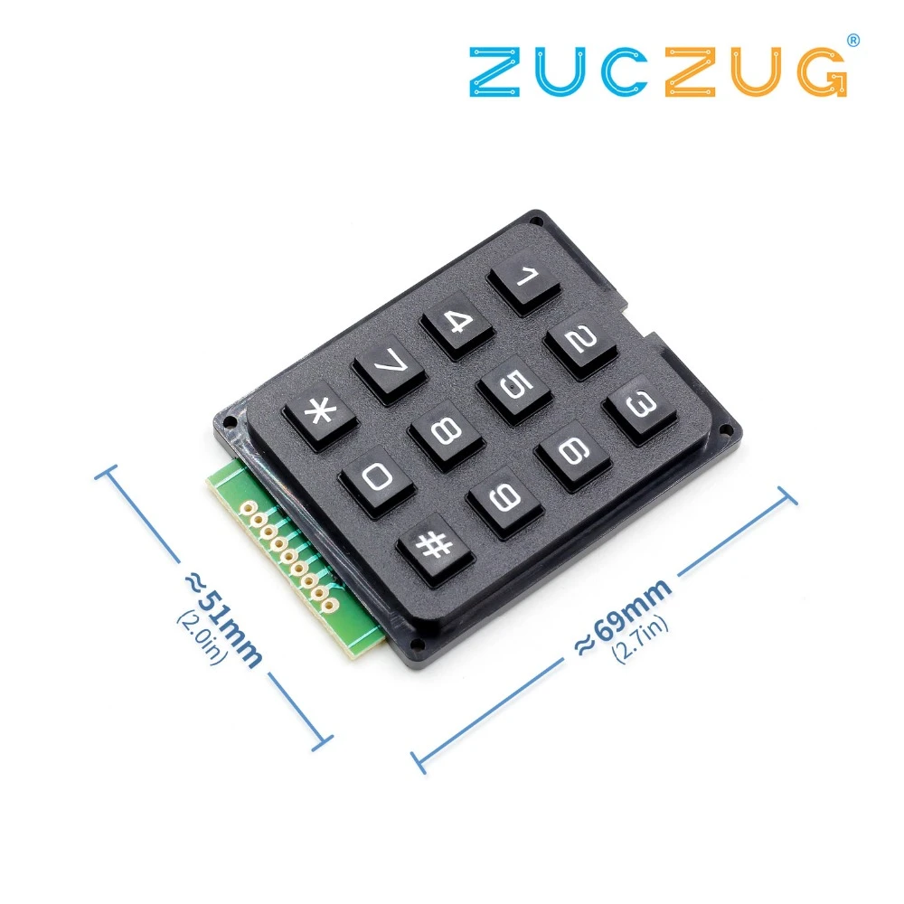 Équipements professionnels 2PCS 4 x 3 Matrix Array 12 Key Membrane Switch Keypad Clavier Pour ...