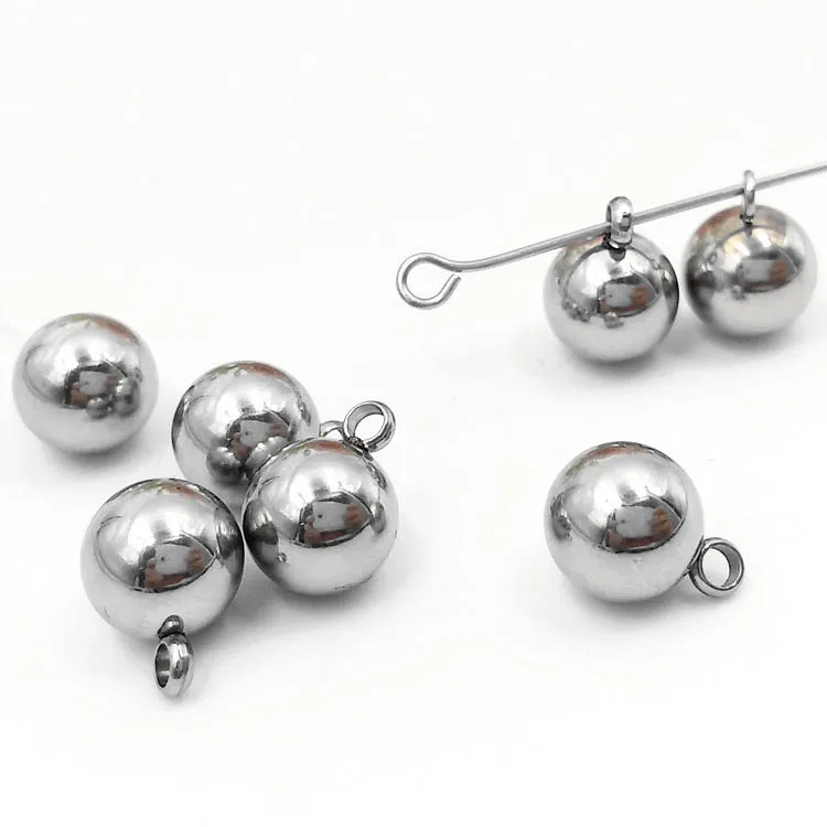 Stainless Steel Round Ball With Loop Charms Diy Bracelet Necklace ...
