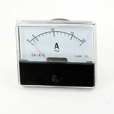 Screw Mounted Analog AC 0 20A Scale Range Ampere Ammeter Panel Meter ...