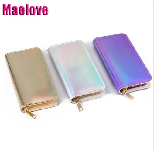 Maelove Hologram Wallet Women Laser Silver Bag Mini Purse Wallet Small ...