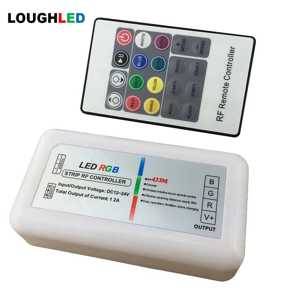 RF 20keys RGB LED Controller with DIY function RF433M DC12V~24V 12A(3 ...