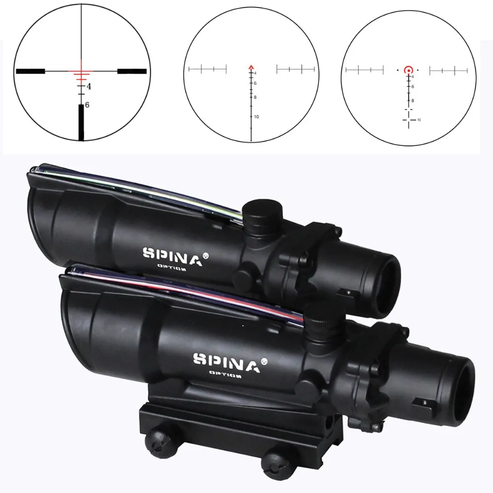 5x35 Riflescope Dual Illuminated Red or Green Fiber Optics Scope 4x32 ...