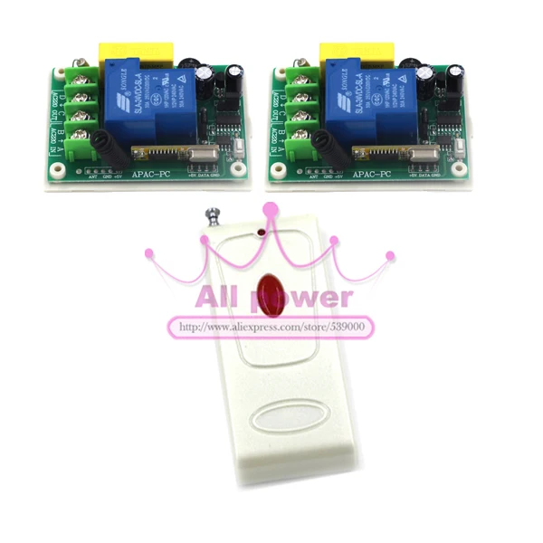 Digital wireless remote control switch 220v 30A 1CH 2 Receiver ...