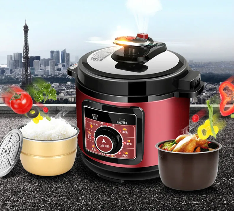 Ollas a presión eléctricas, olla a presión eléctrica mecánica para el hogar, doble valor, 6L ...