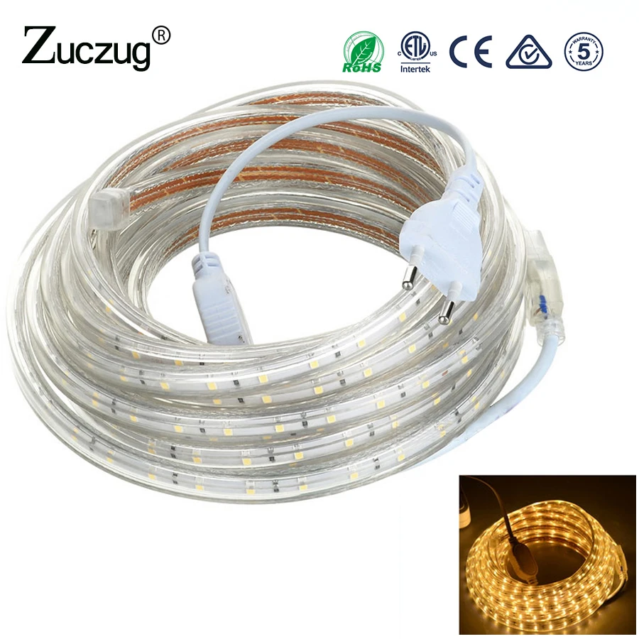 220 V LED Strip light SMD 5050 220V 60leds/m Waterproof IP67 220 Volt ...
