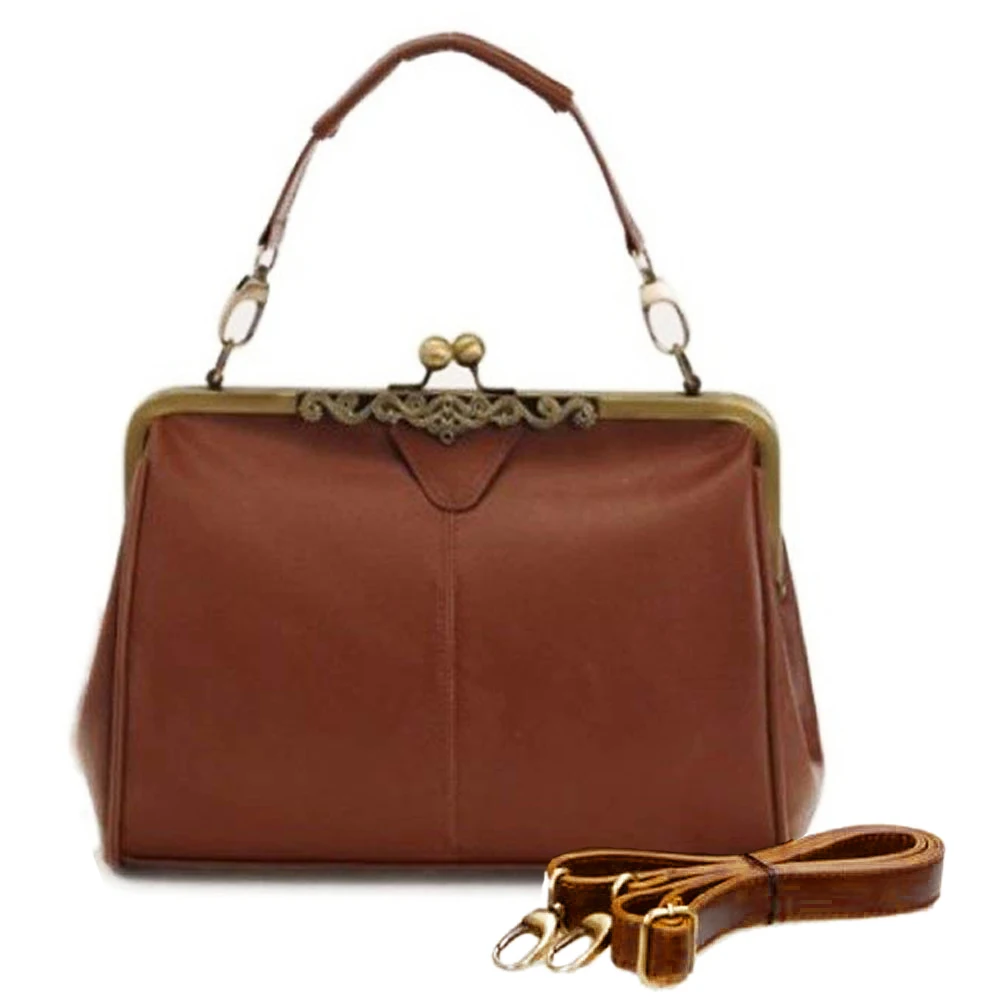 Ретро Винтаж Kiss Lock искусственная кожа плечо кошелек сумка Totes ...