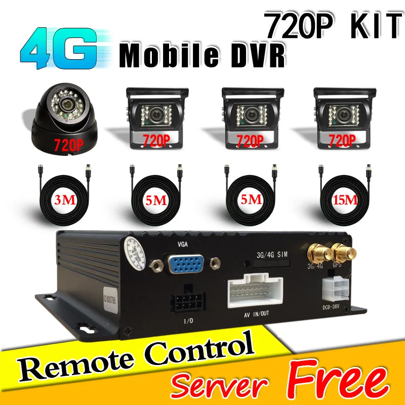 Camión MDVR 720 p ahd mdvr kit 4CH H.264 en tiempo real seguimiento AHD Mdvr Kits GPS en línea ...