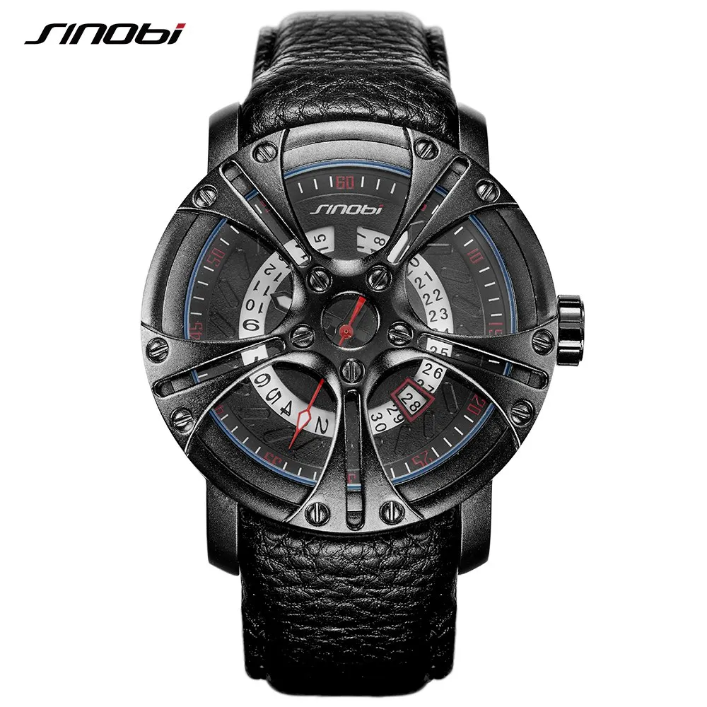 Sinobi Unique Men Watch Eagle Claw Dial Shape Design Quality Leather ...