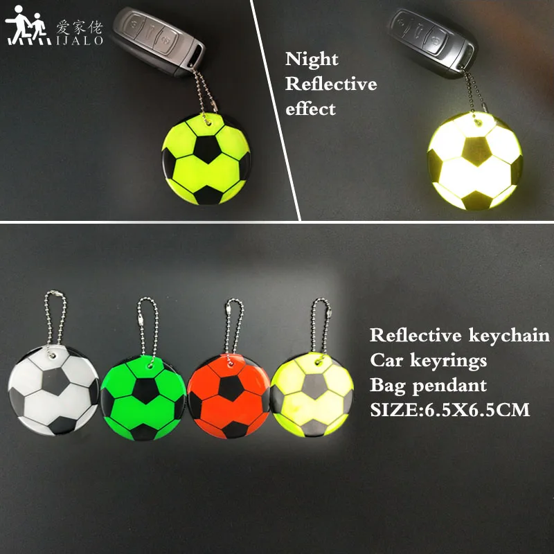 Football pattern soft PVC Reflective keychain traffic safety bag ...