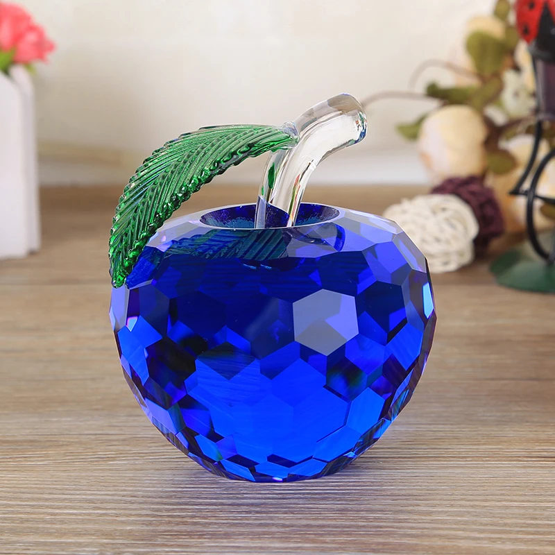 Aliexpress.com : Buy 50mm 7 Color Cut Crystal Apple Paperweight Glass ...