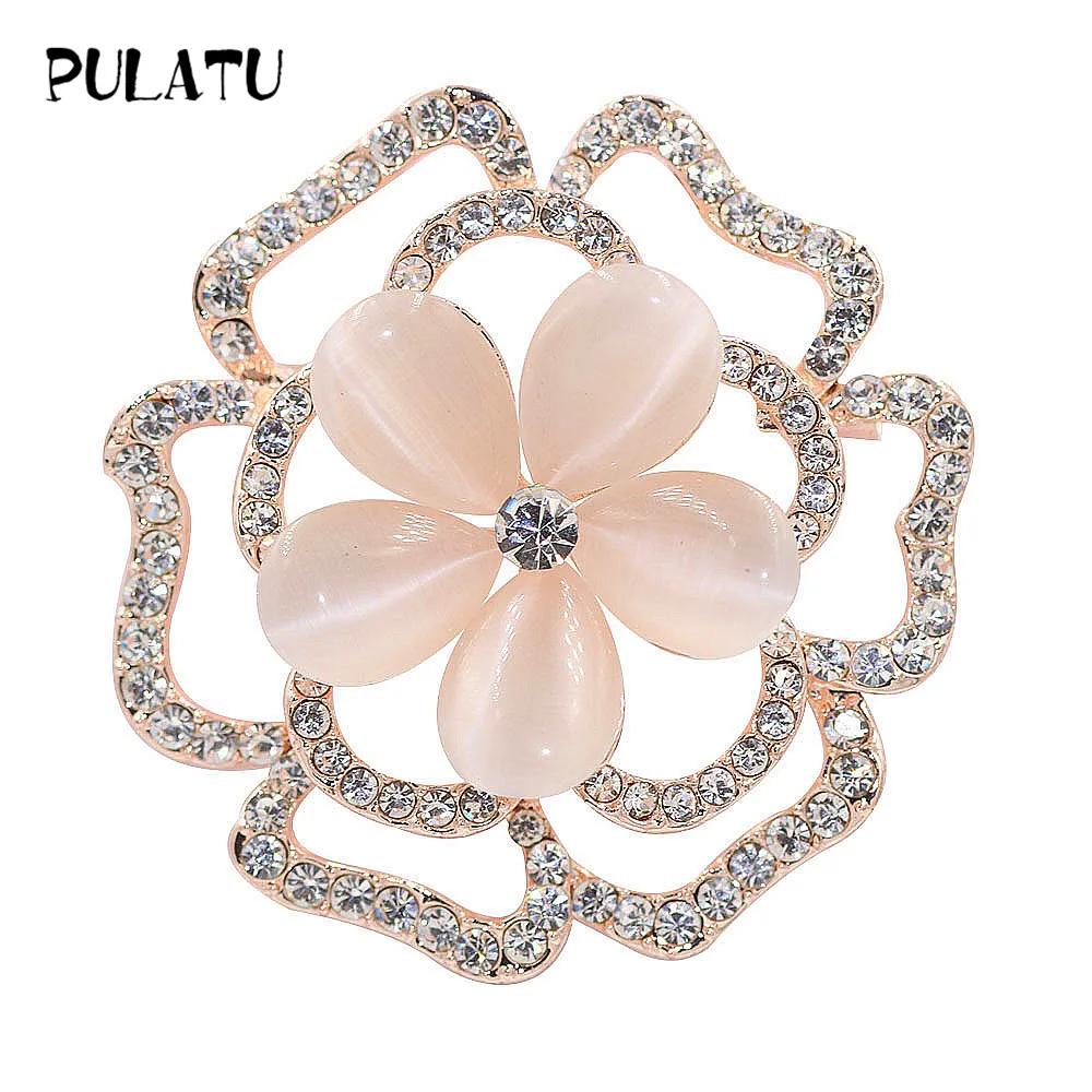 Flower Brooches Women Alloy Metal Rhinestone Bouquet Pin - AliExpress