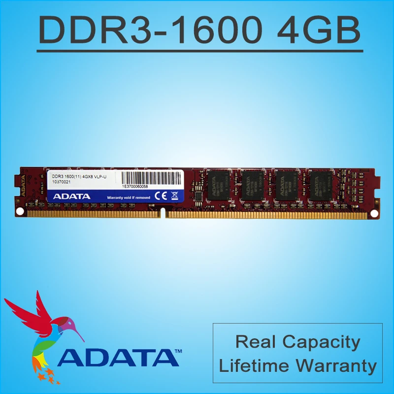 Brand ADATA RAM Memory DDR3 4GB ddr3 ram 4 gb 1600MHz 240Pin Unbuffered ...