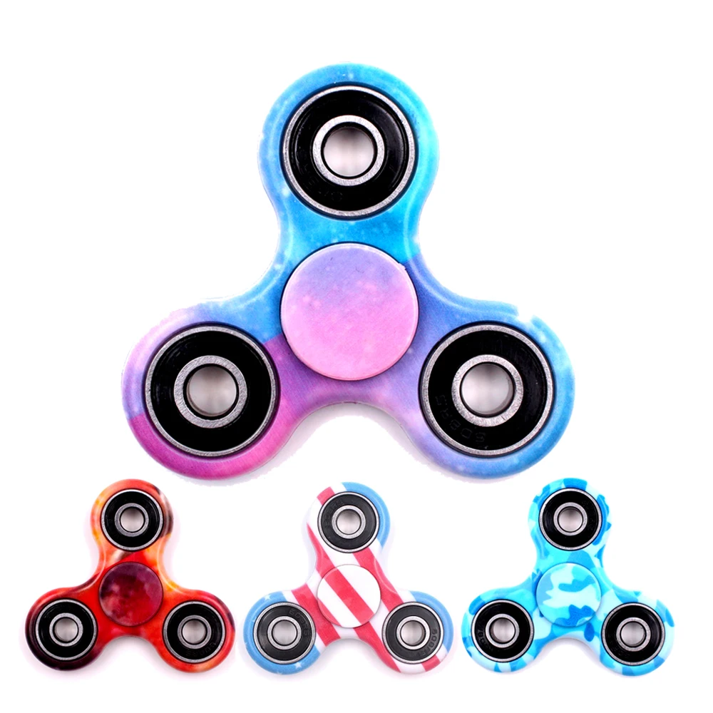 Multicolor Style Pattern Hand Spinner Toy ABS Tri Spinner Fidget Toy ...