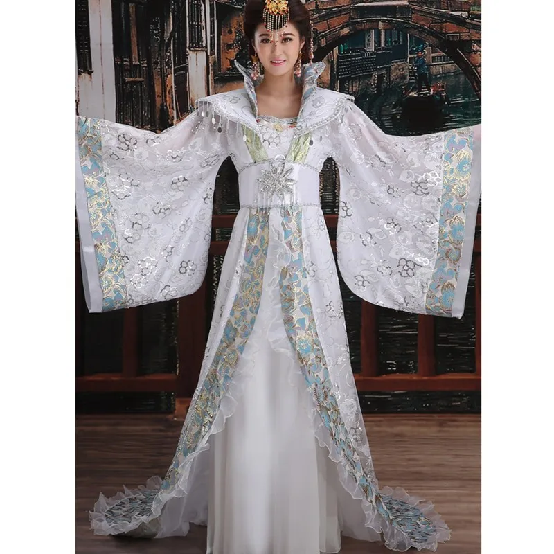 Free Shipping White Chinese Ancient Queen Infanta Robe Dress ...